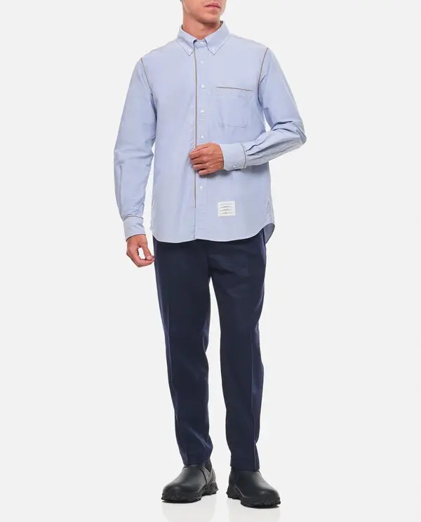 Thom Browne Light Blue Oxford Cotton Shirt - Sky Blue