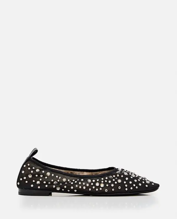 Tory Burch Crystal-embellished Ballerina Flats - Black