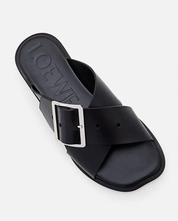 Loewe Petal Belted Sandals - Black