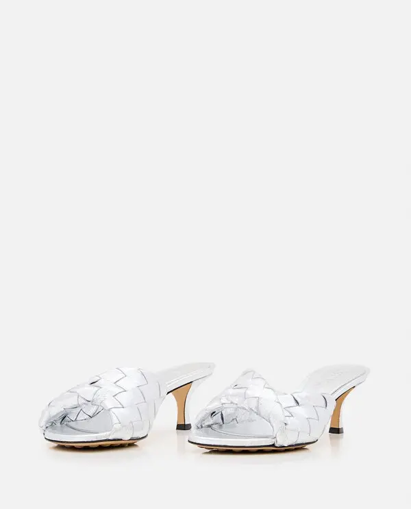 Bottega Veneta Braided Laminated Leather Mules
