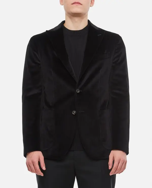 Boglioli Single-breasted Velvet Blazer - Black