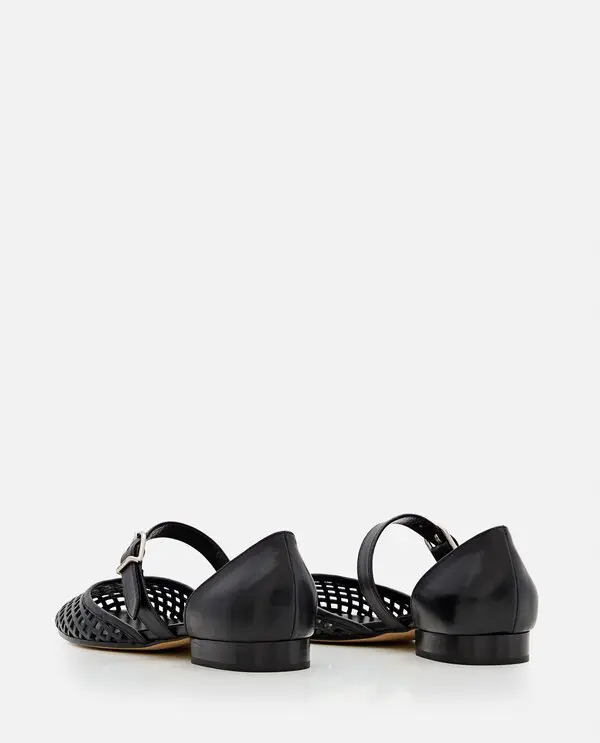DURAZZI MILANO Perforated Leather Ballerina Flats