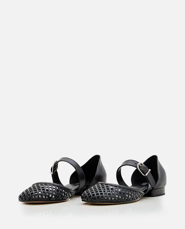 DURAZZI MILANO Perforated Leather Ballerina Flats