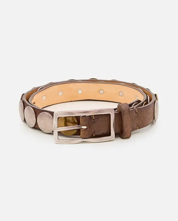 REPTILE'S HOUSE Bahia Studded Belt - Brown