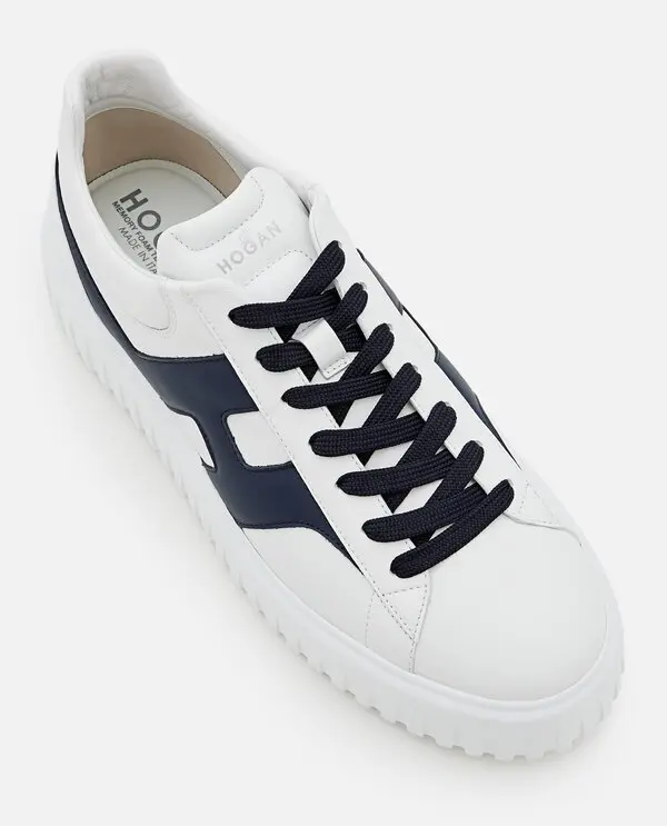 Hogan H-stripes Laced Sneakers - White