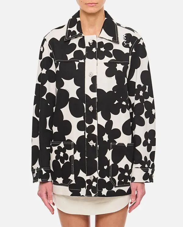 Marni Floral Cotton Gabardine Workwear Jacket
