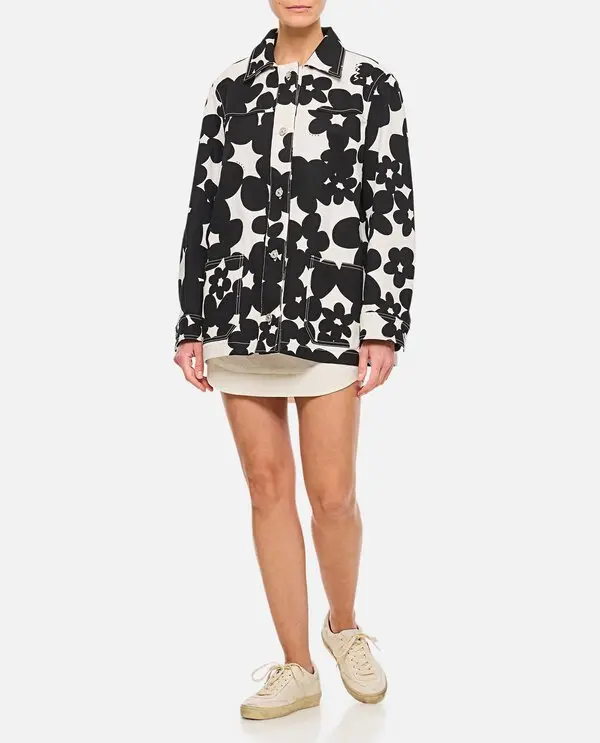Marni Floral Cotton Gabardine Workwear Jacket