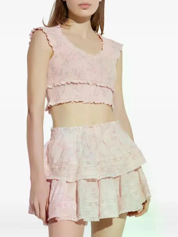 LoveShackFancy Ruffled Floral Top
