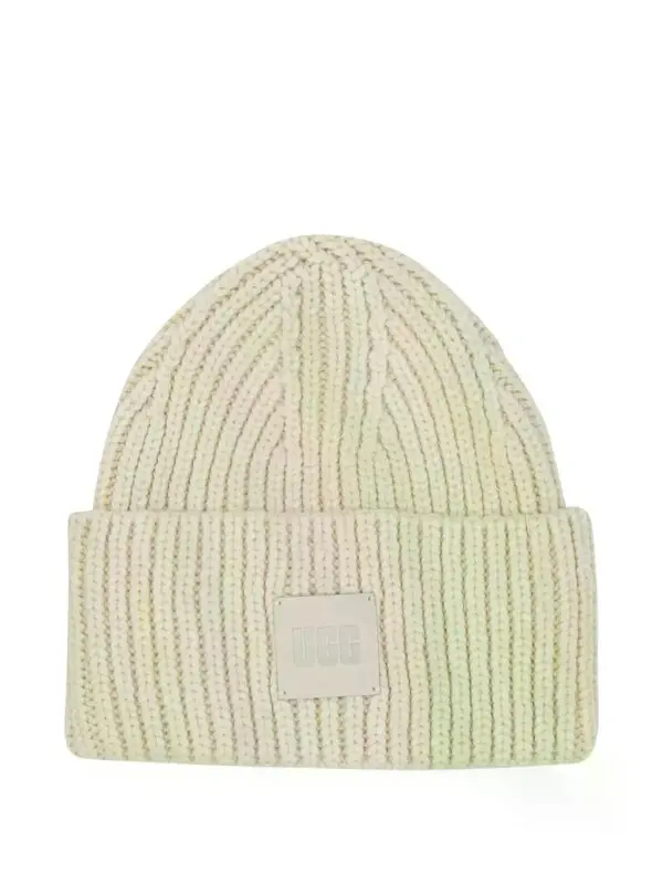 UGG Ribbed Beanie With Logo Patch
