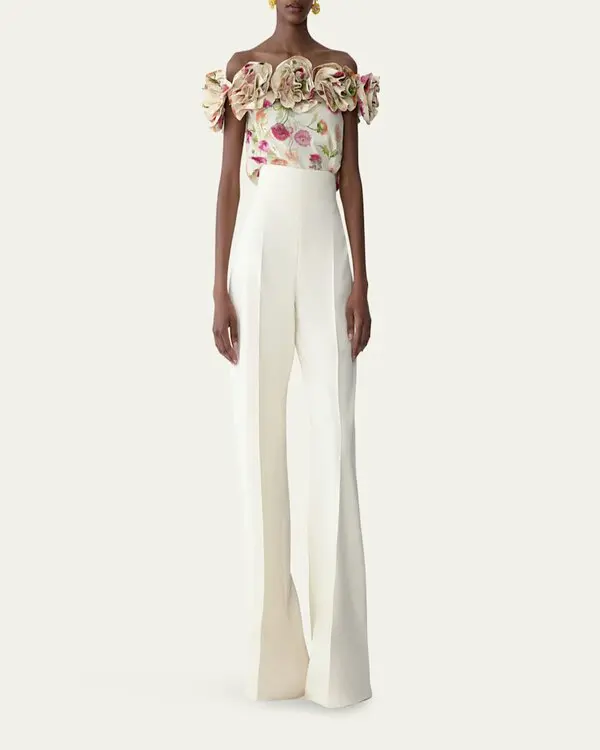 Carolina Herrera Diane High-rise Wide-leg Wool Pants