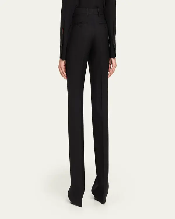 TOM FORD Wool-blend Straight-leg Trousers - Black