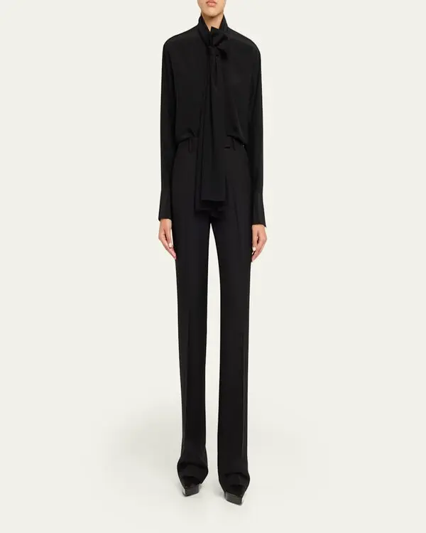 TOM FORD Wool-blend Straight-leg Trousers - Black