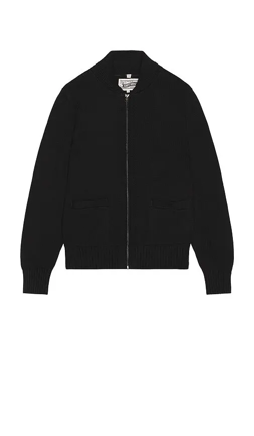 SCHOTT Zip Front Sweater With Shawl Collar