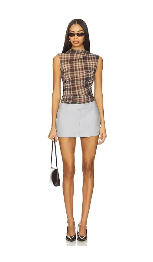 Enza Costa Sleeveless Twist Mesh Top