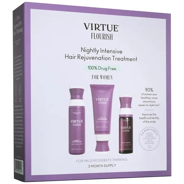 Virtue® Flourish Nightly Intensive Hair Rejuvenation Treatment Hair Kit 3 Piece - One-color