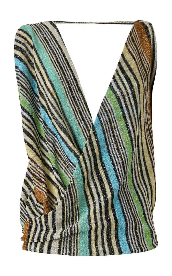 Missoni Draped Knit Wrap Top - Stripe