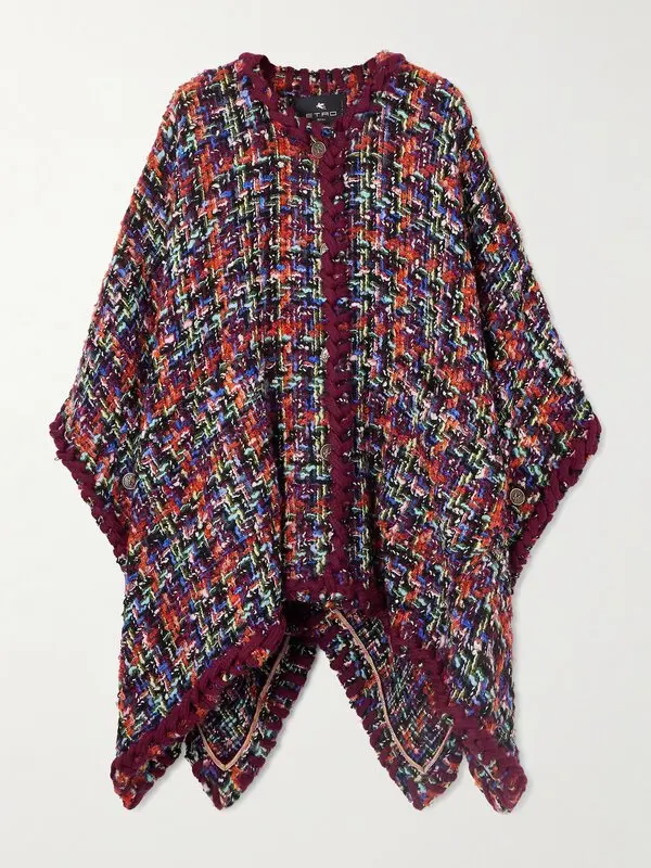 Etro Tweed Wool-blend Poncho