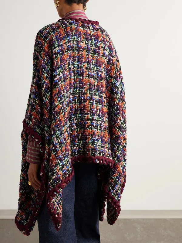 Etro Tweed Wool-blend Poncho