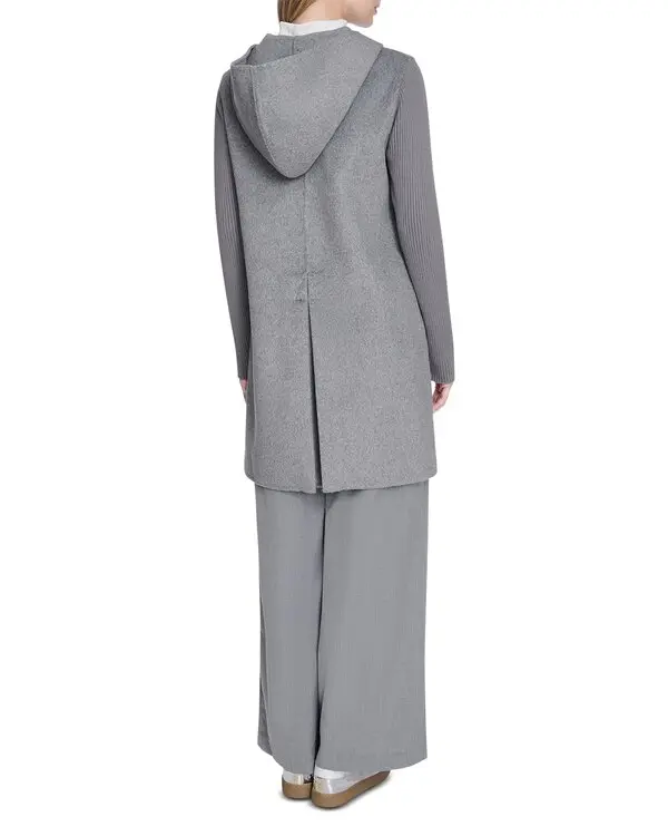 KENNETH COLE Hooded Double Face Coat - Grey