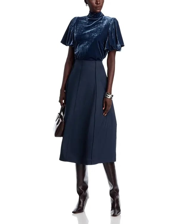 AREA STARS Velvet Mock Neck Top