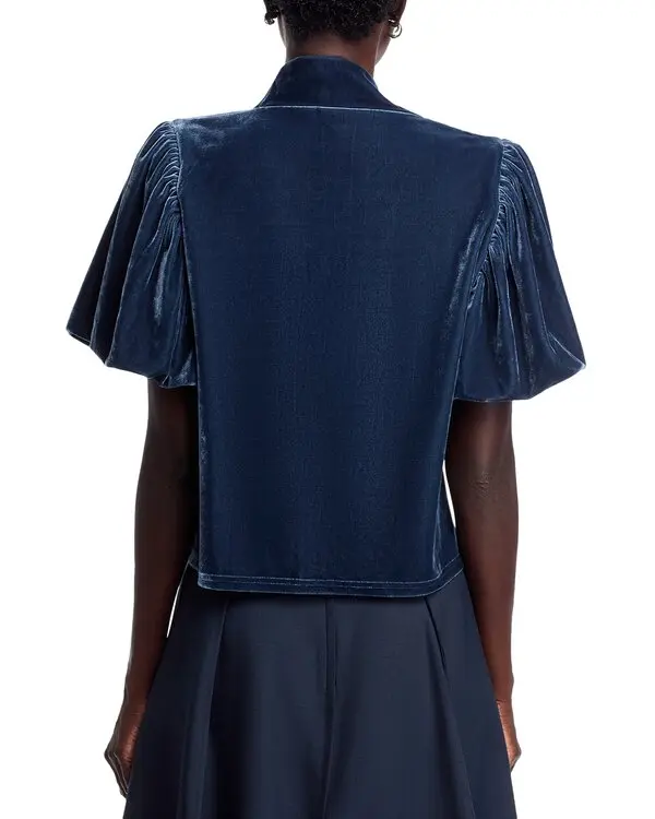 AREA STARS Velvet Mock Neck Top