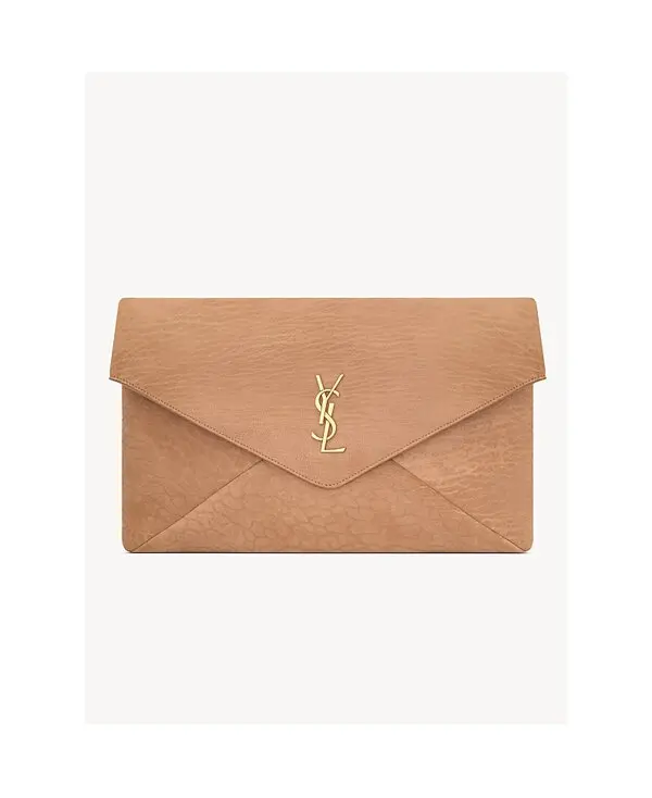 Saint Laurent Cassandre Large Envelope Pouch - Honey Caramel