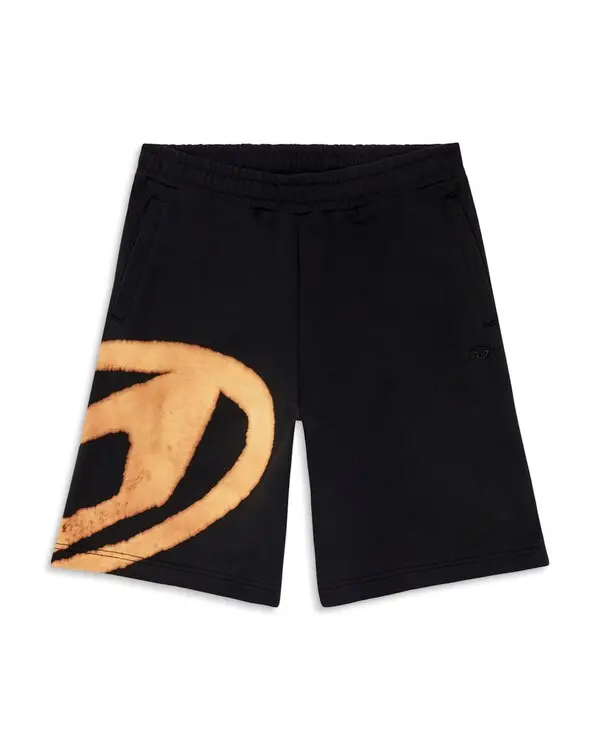 DIESEL P-crow-bleach Cotton Shorts - Deep/black