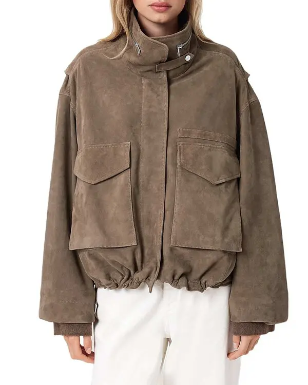 ALLSAINTS Clay Suede Jacket - Walnut Brown