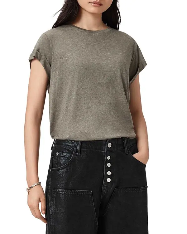 ALLSAINTS Anna Shimmer Tee - Khaki Green