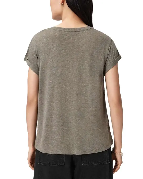 ALLSAINTS Anna Shimmer Tee - Khaki Green
