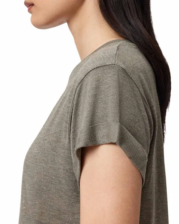 ALLSAINTS Anna Shimmer Tee - Khaki Green