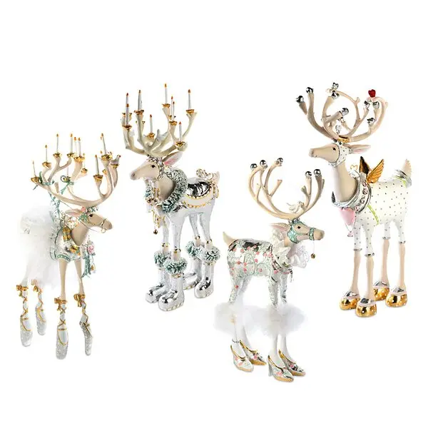 MACKENZIE-CHILDS Patience Brewster Moonbeam Reindeer Figures, Set Of 4 - No Color