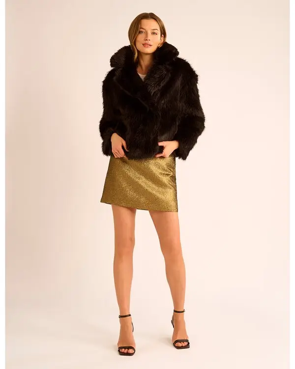 1.State Faux Fur Jacket - Rich Black