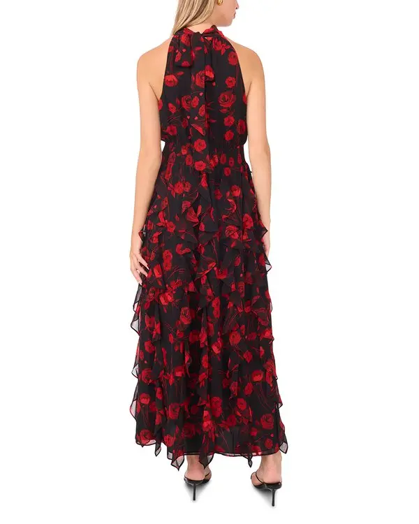 1.State Floral Ruffle Cascading Maxi Dress