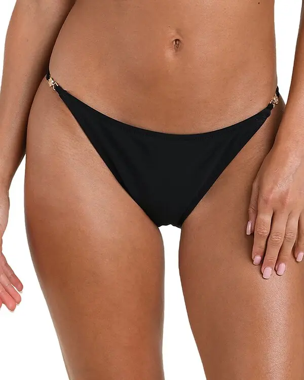L'Agence Violet String Bikini Bottom - Black