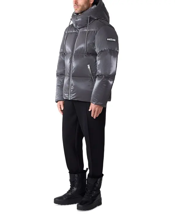 Mackage Quilted Hooded Down Jacket - Carbon