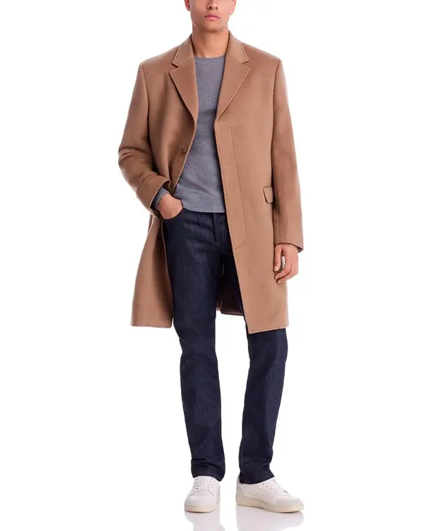 Vince Wool & Cashmere Flyfront Topcoat - Camel