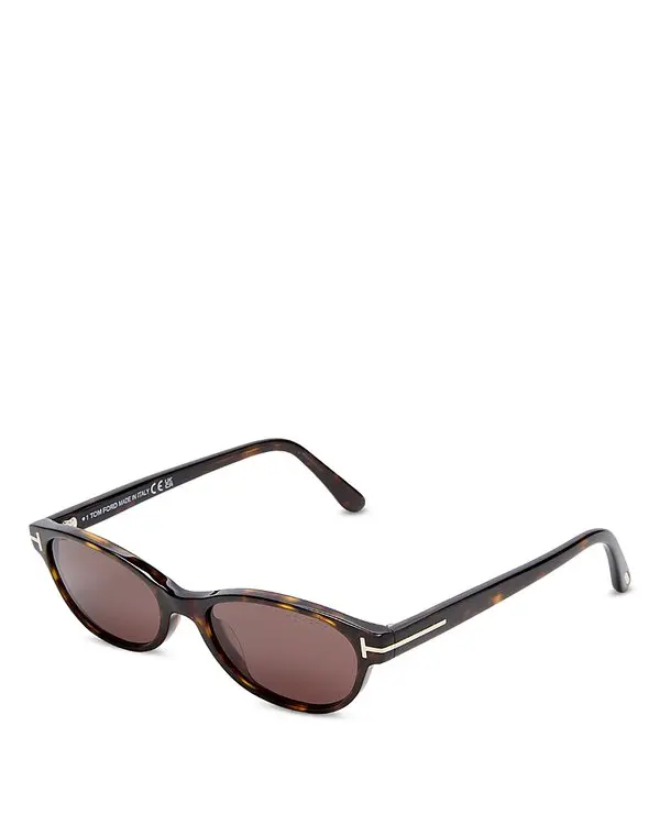 TOM FORD Oval Sunglasses - Havana/brown