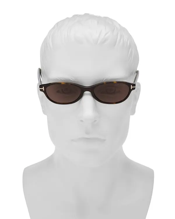 TOM FORD Oval Sunglasses - Havana/brown