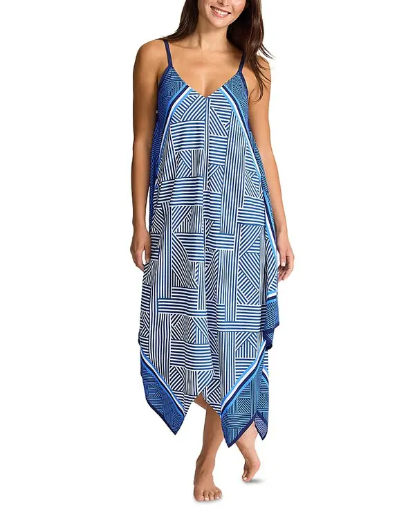 Tommy Bahama Fractured Stripe Swim Cover-up Dress - Indigo Tide