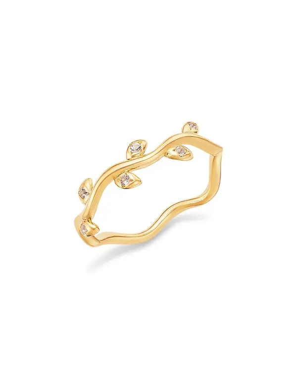 MOON & MEADOW 14k Yellow White Topaz Vine Ring - Gold