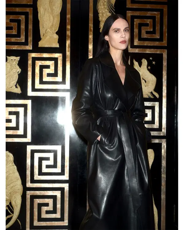 Nour Hammour Kasha Leather Belted Coat