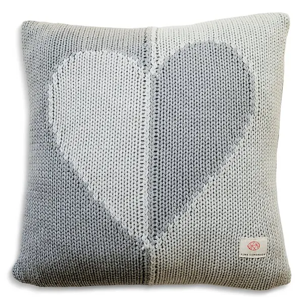 PINK LEMONADE Dual Hearts Cushion Pillow, 16 X 16 - Grey