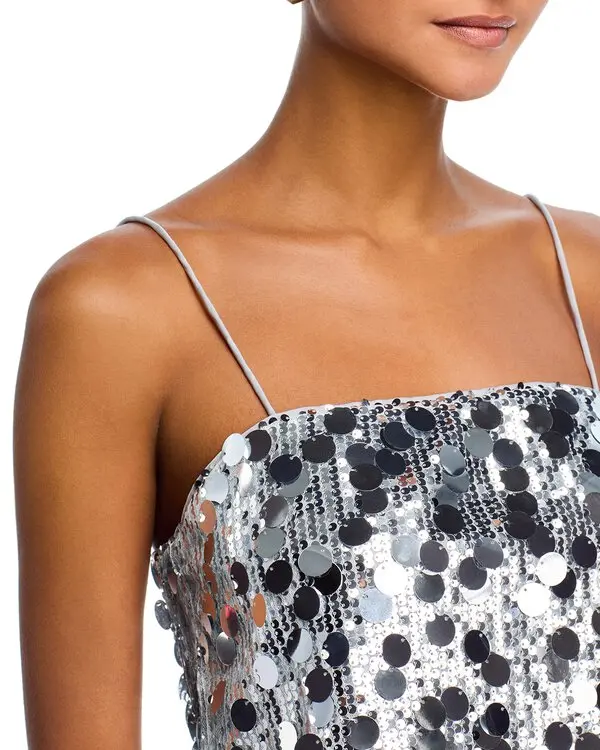 Aqua Sequined Cropped Camisole