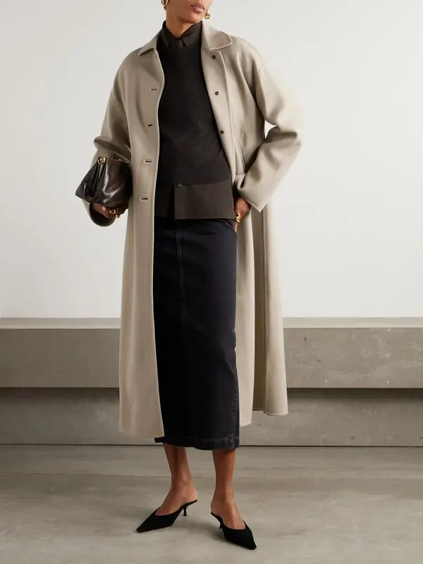 KALLMEYER Constance Herringbone Wool-blend Coat
