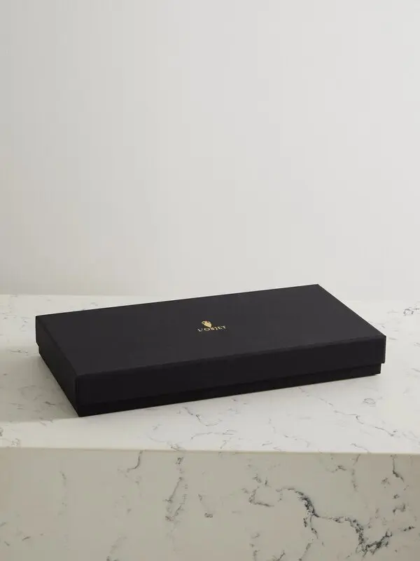 L'Objet Gold-plated Croc-effect Porcelain Tray