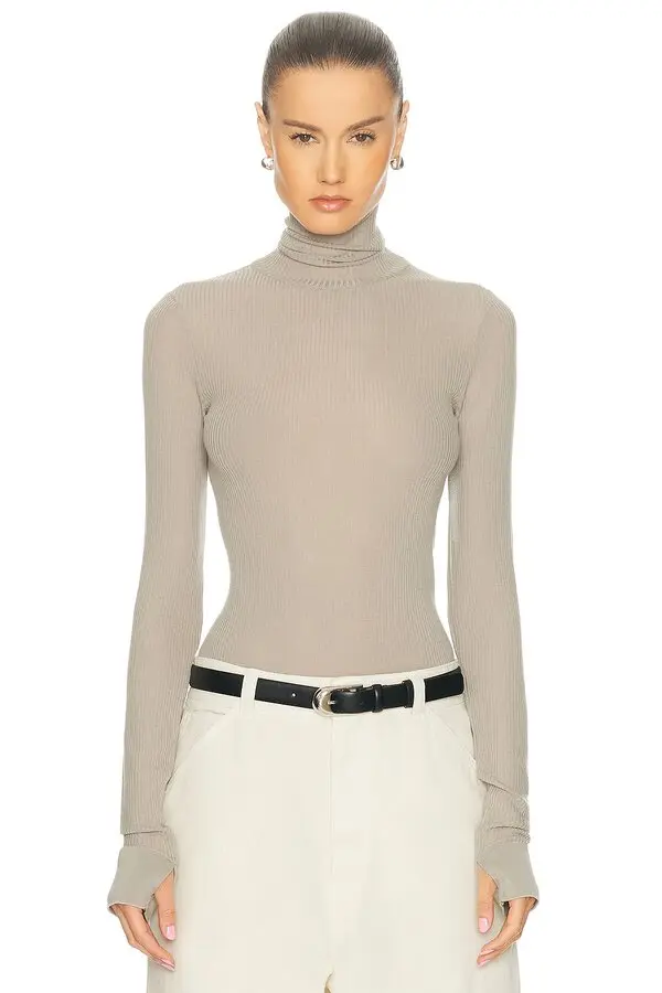 LEMAIRE Seamless High Neck Top - Light Sage