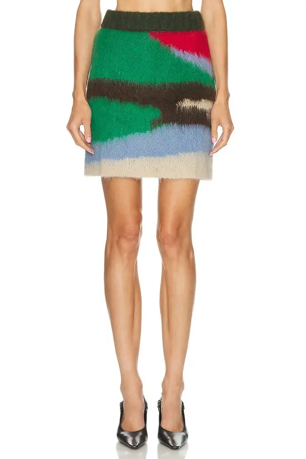 THE ELDER STATESMAN Topo Jacquard Skirt