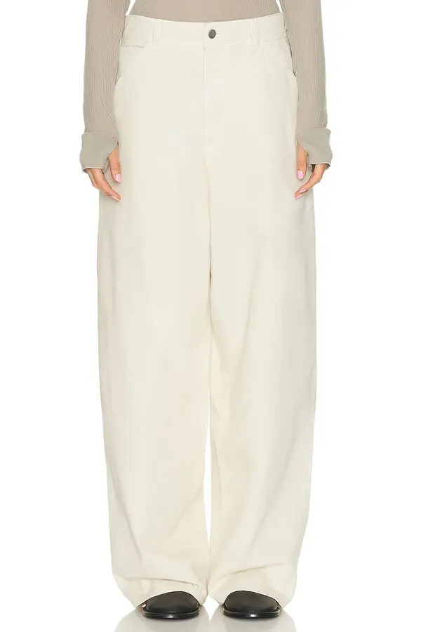 LEMAIRE Wide Leg Trousers - Denim Snow Clay