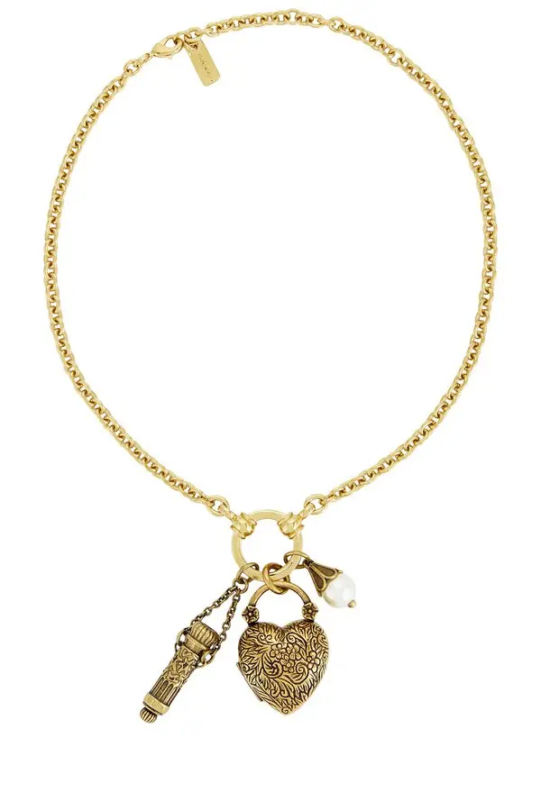 Chloé Charm Pendant Necklace - Vintage Gold
